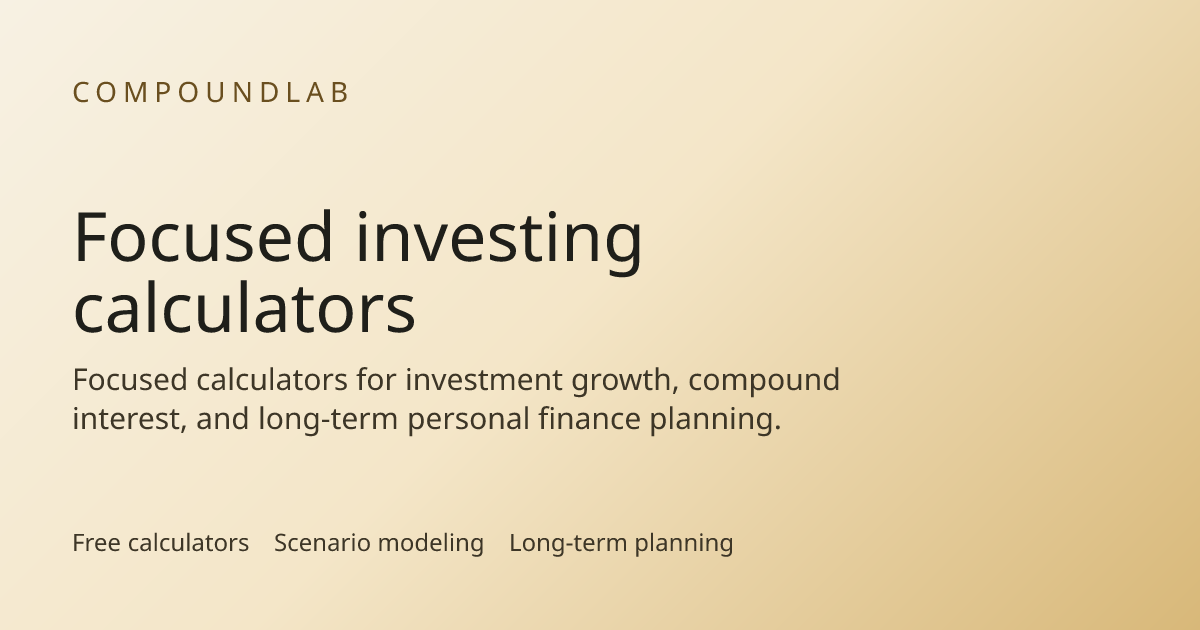 Free Investment & Compound Interest Calculators